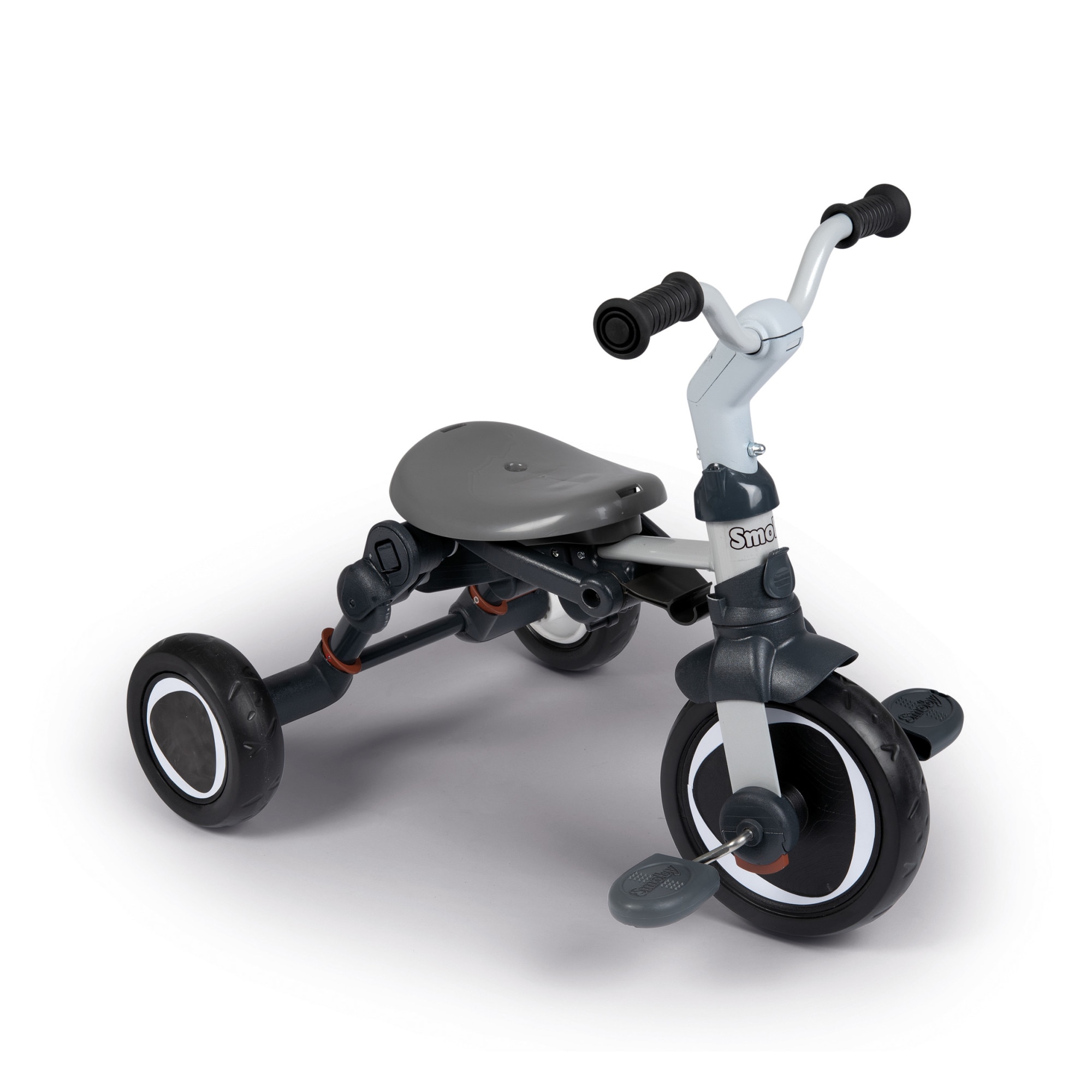 Tricicleta pliabila Smoby Robin Trike, cu roti silentioase, Gri - eMAG.ro