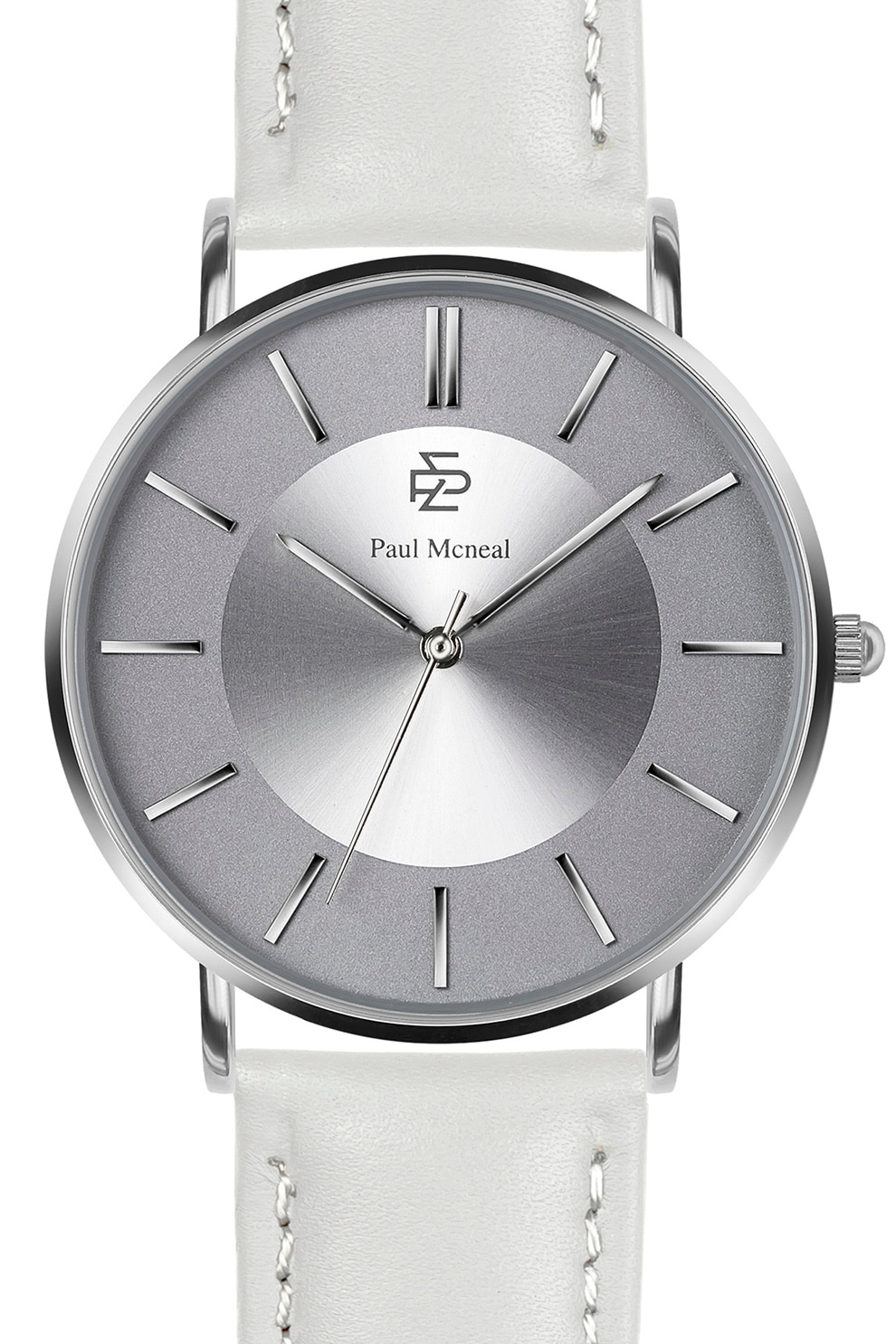 Paul McNeal, Часовник с кожена каишка, Бял - eMAG.bg