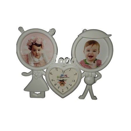 Rama foto cu ceas, decorativa, alba, 26x34.5 - eMAG.ro