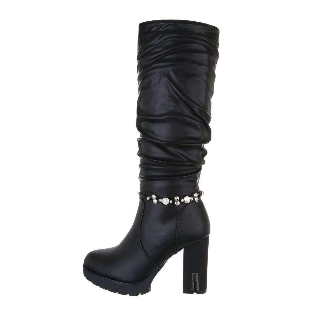 Cizme dama, Maxine, FGC238139CMD, negru, toc inalt, gros, talpa ...