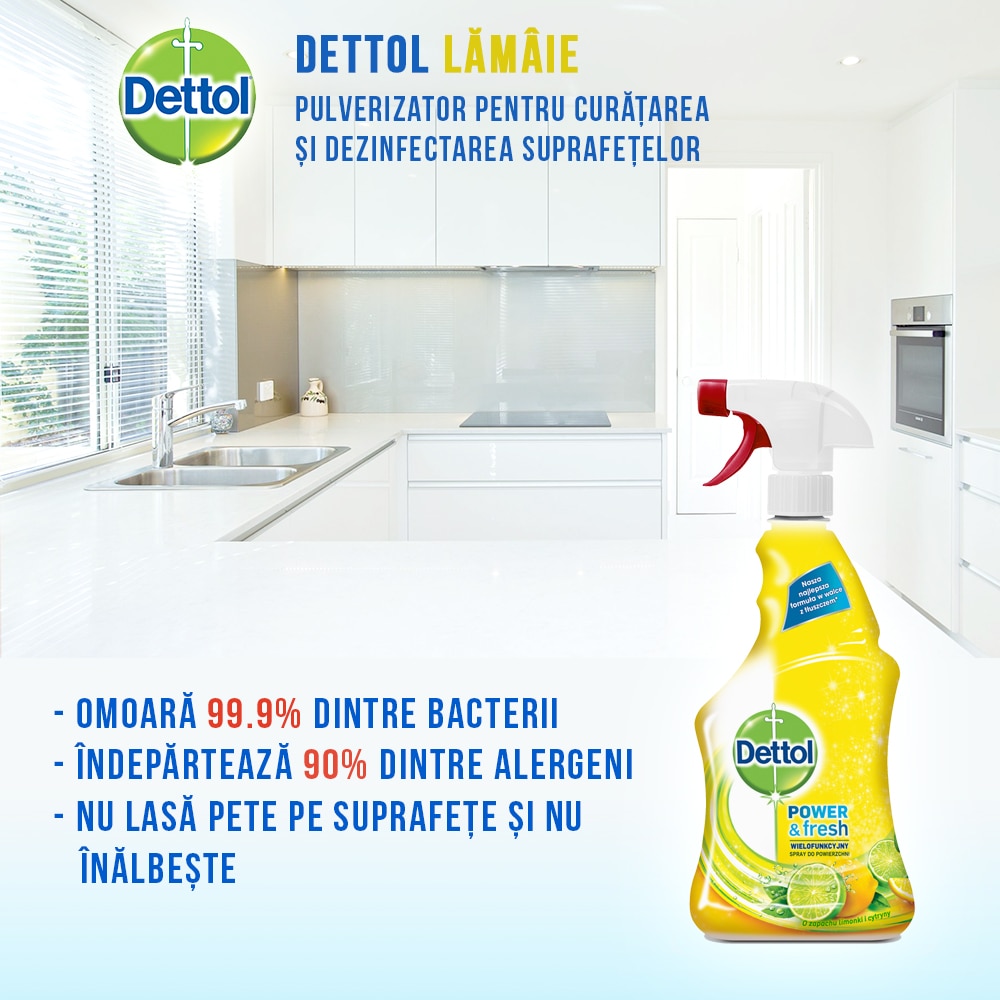 Pachet Dettol 6 x Spray dezinfectant multifunctional Lemon 500 ml - eMAG.ro Pachet Dettol 6 x Spray dezinfectant multifunctional Lemon 500 ml - eMAG.ro