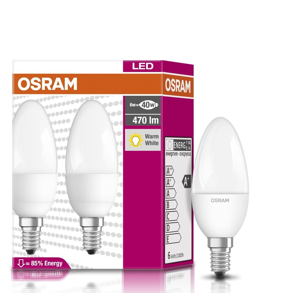 OSRAM LED DUO PACK STAR Classic B40 6W/827 E14 - eMAG.ro