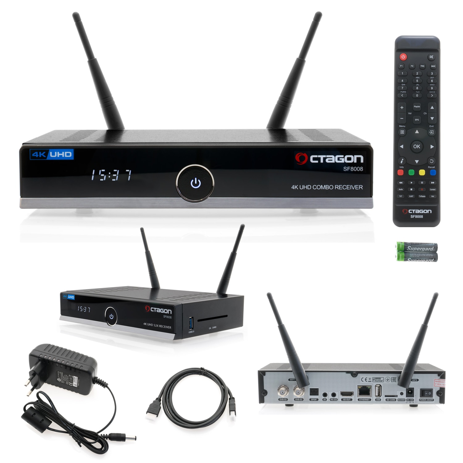 Receptor satelit HD/4K OCTAGON SF8008 4K UHD COMBO DVB-S2X/C/T2 - eMAG.ro