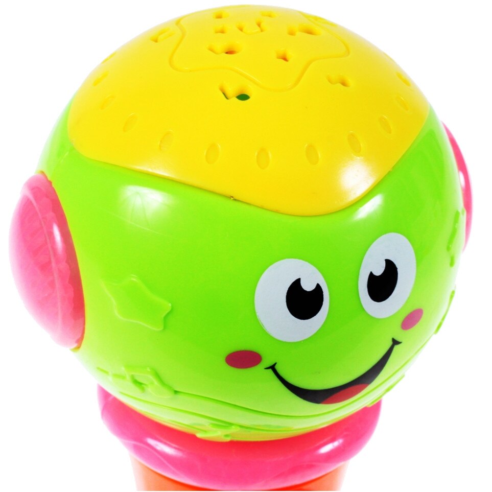 Microfon interactiv cu proiector si sunete 20cm Green - eMAG.ro