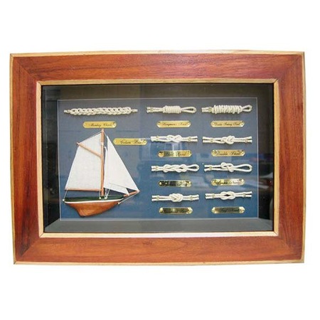 Tablou decorativ, noduri marinaresti,rama lemn,protectie sticla,35x26 ...