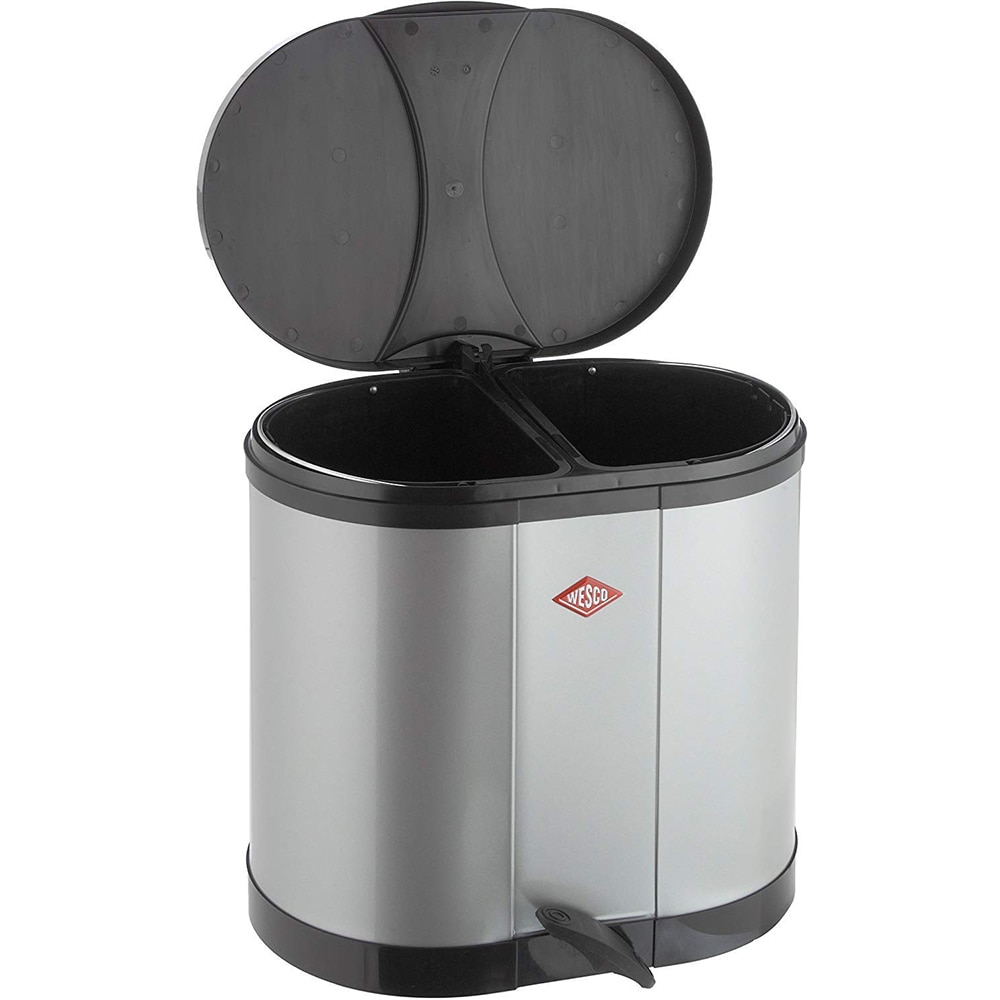 Кош за отпадъци с 2 отделения Wesco 170, Сребрист, 2 х 15 л, 167095269 ...