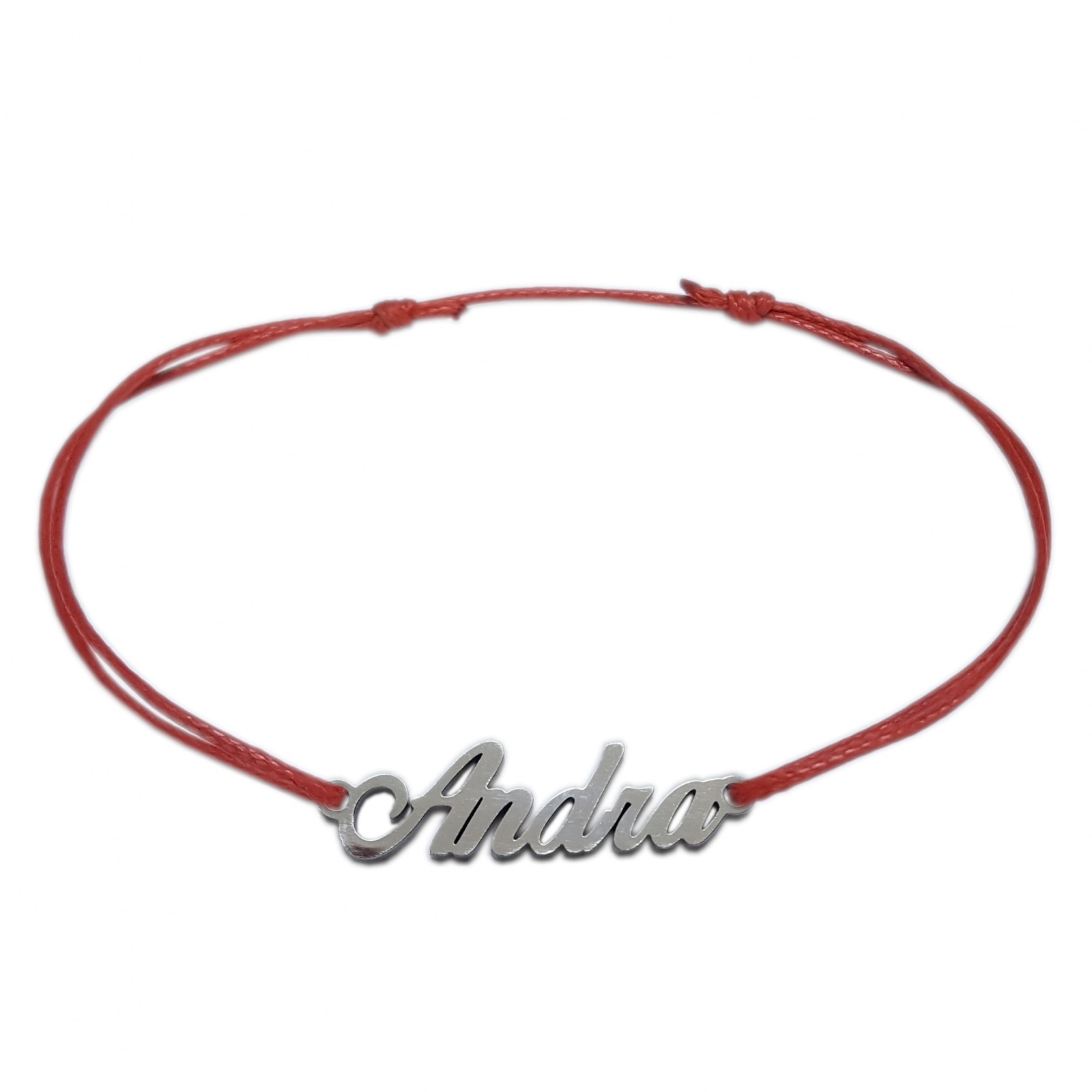 Bratara snur rosu personalizata nume Andra argint 9440100 Dras - eMAG.ro