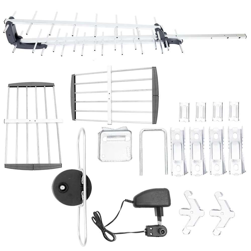 Antena TV PNI 25DB-1DVBL, cu amplificator, TVD03, DVB-T2, semnal TV ...