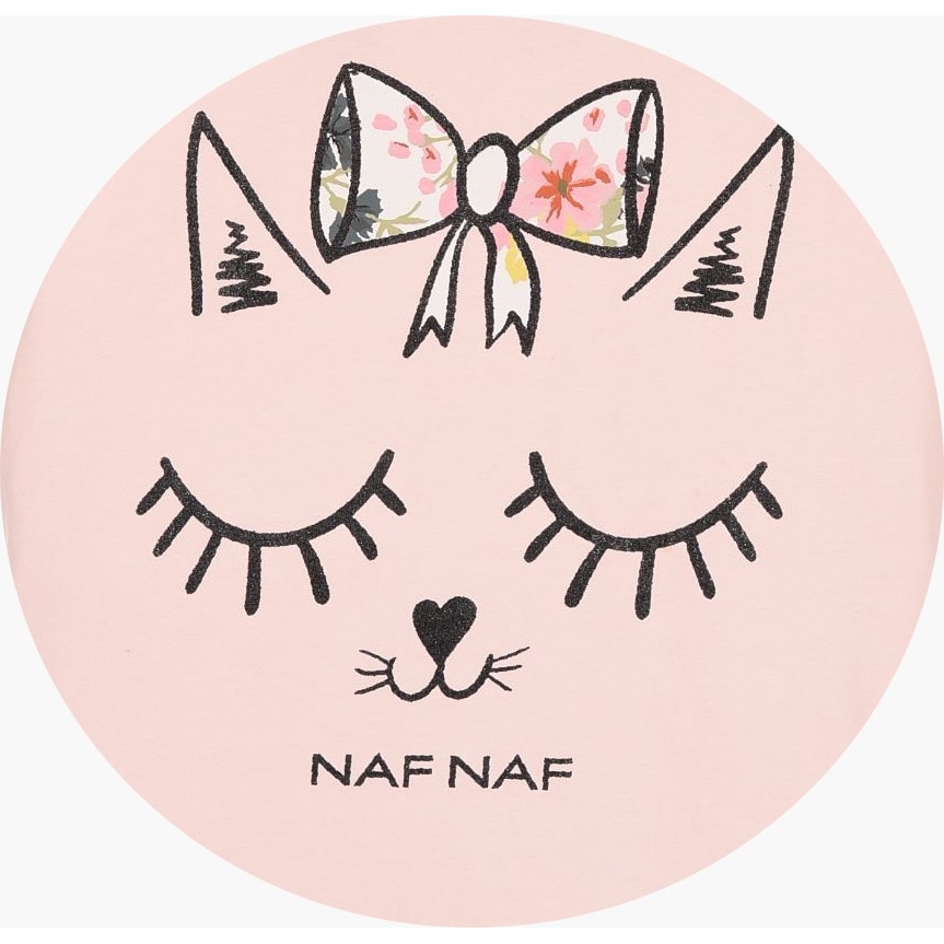 Pijamale NAF NAF Paris, Romantic girl, roz/alb, 4 ani, 104 cm - eMAG.ro