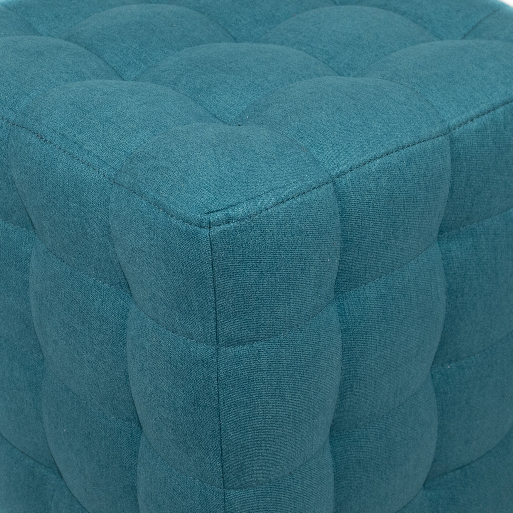 Taburet DENVER Bump, stofa turcoaz, tip cub, 40x40x40 cm - eMAG.ro