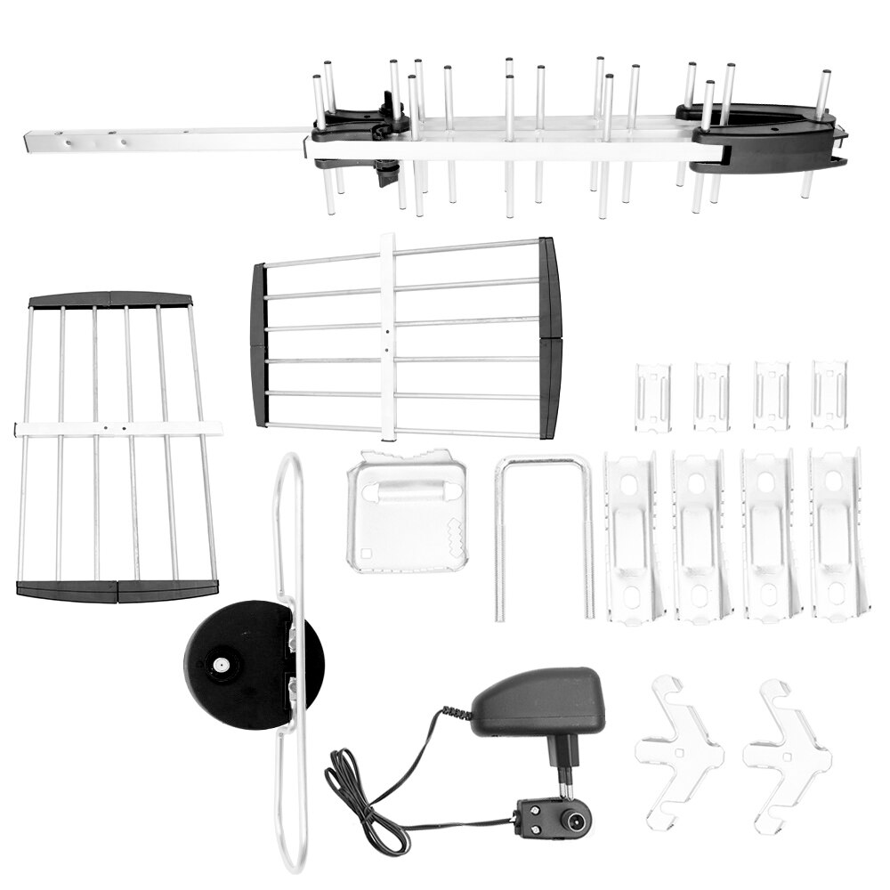 Antena TV PNI 25DB-1DVBL, cu amplificator, TVD01, DVB-T2, semnal TV ...
