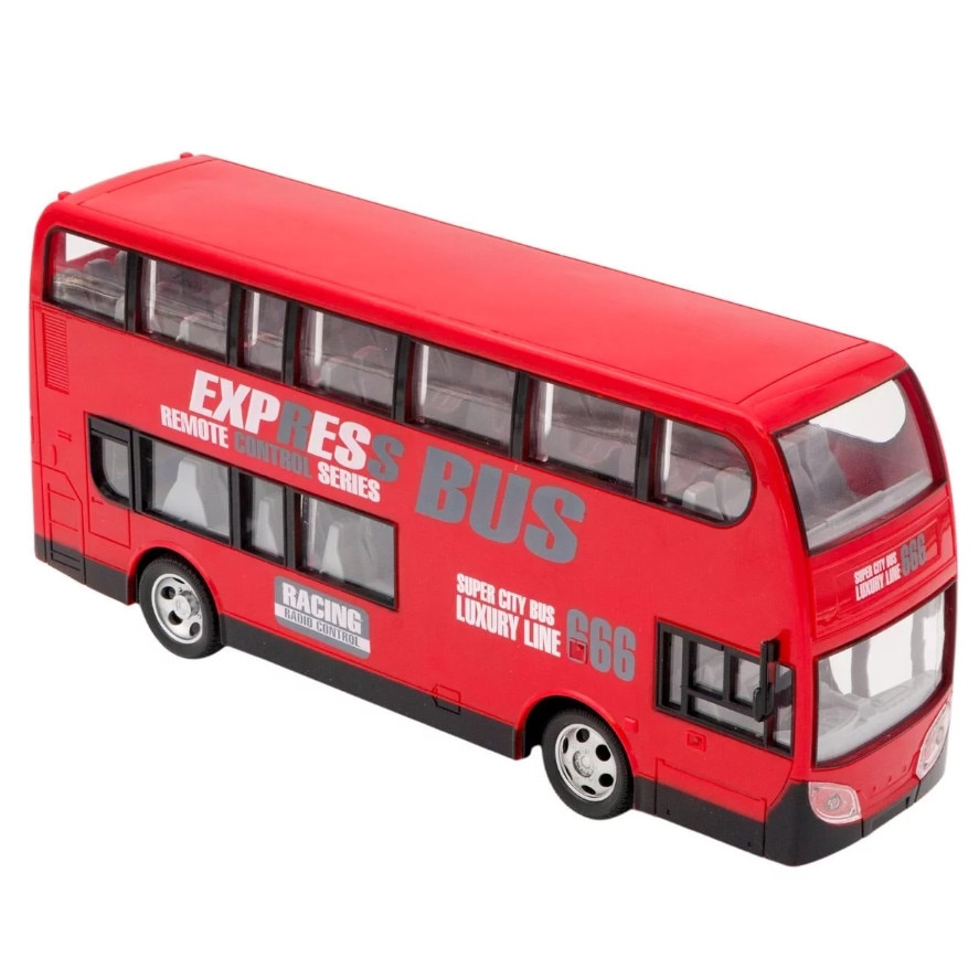 Autobuz pentru copii, Zola®, rosu, cu sunete si lumini, 44x14x17,5 cm ...