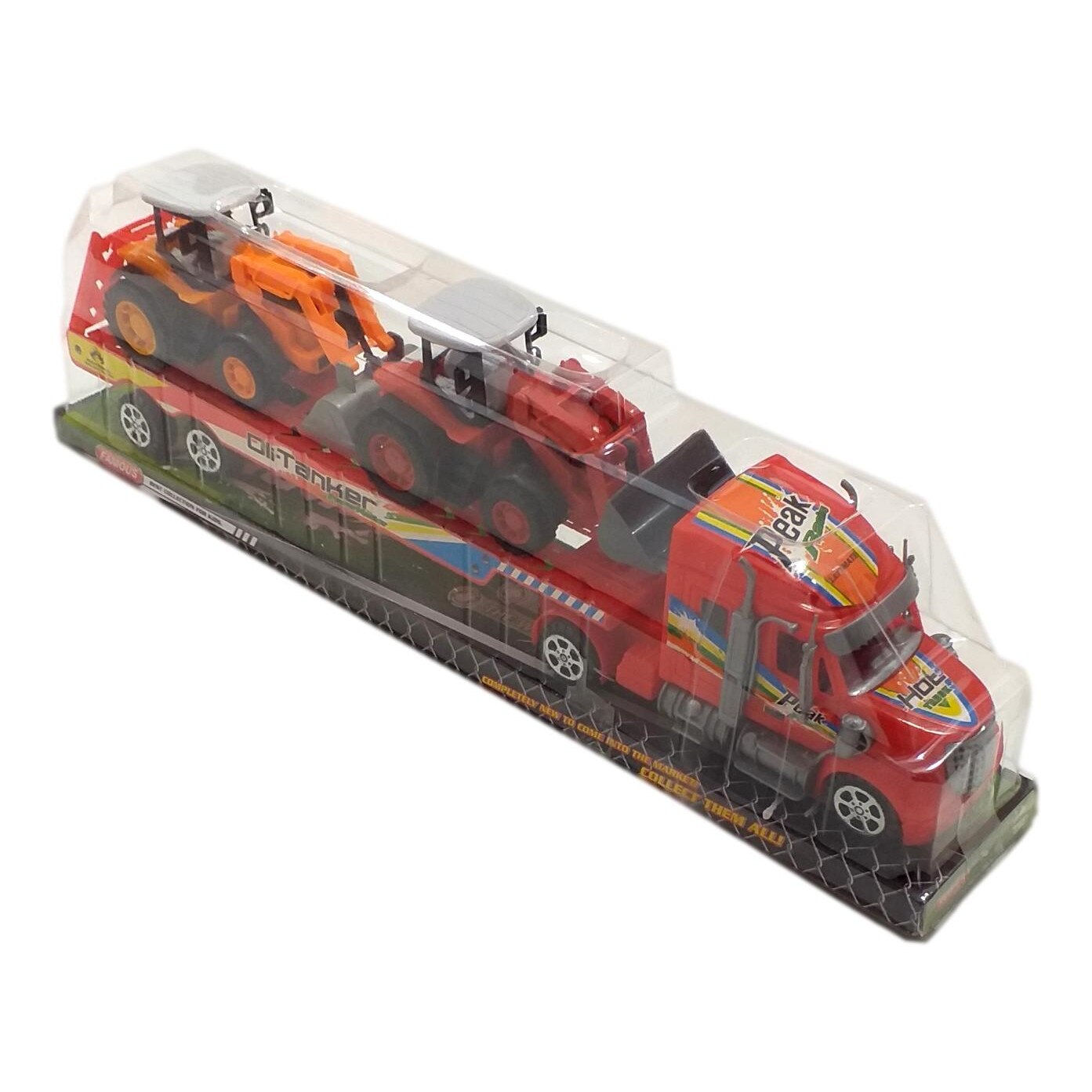 Set 3 Masini, Peack, Masina cu Platforma si 2 Excavatoate, Multicolor ...