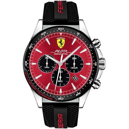 Ceas Scuderia Ferrari, 5 ATM, Curea silicon, Negru/ Rosu - eMAG.ro