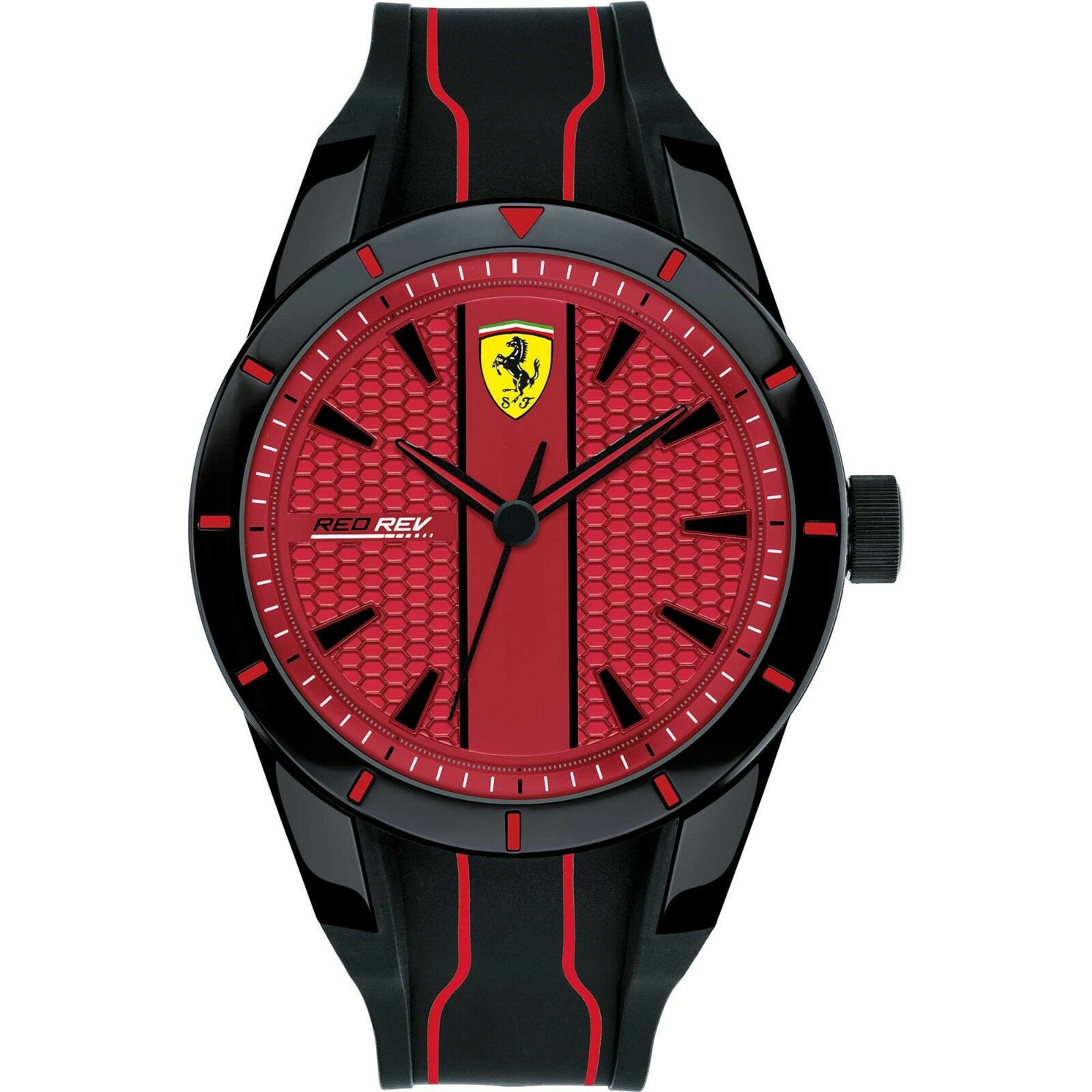Ceas Scuderia Ferrari, FER0830540, Barbati, 3 ATM, Negru/ Rosu - eMAG.ro