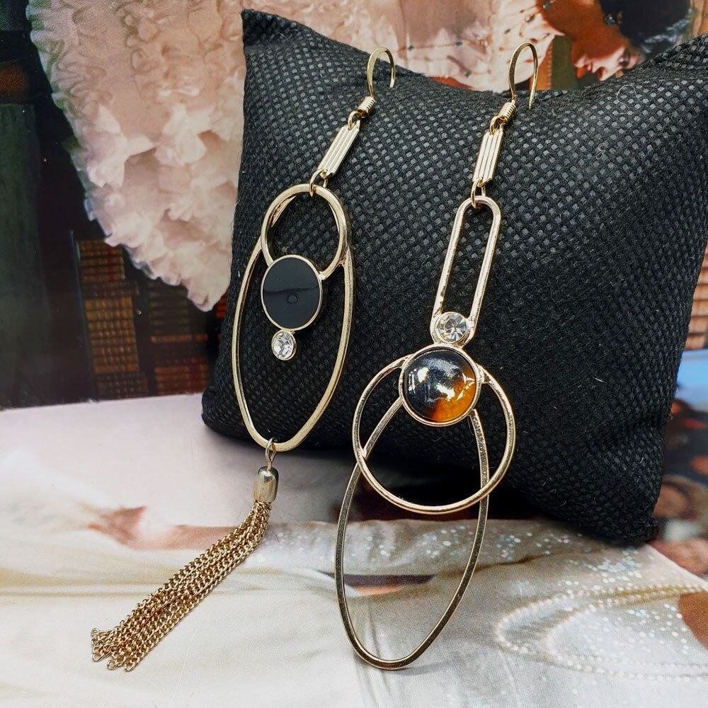 Cercei asimetrici animal print,Sic Moda - eMAG.ro