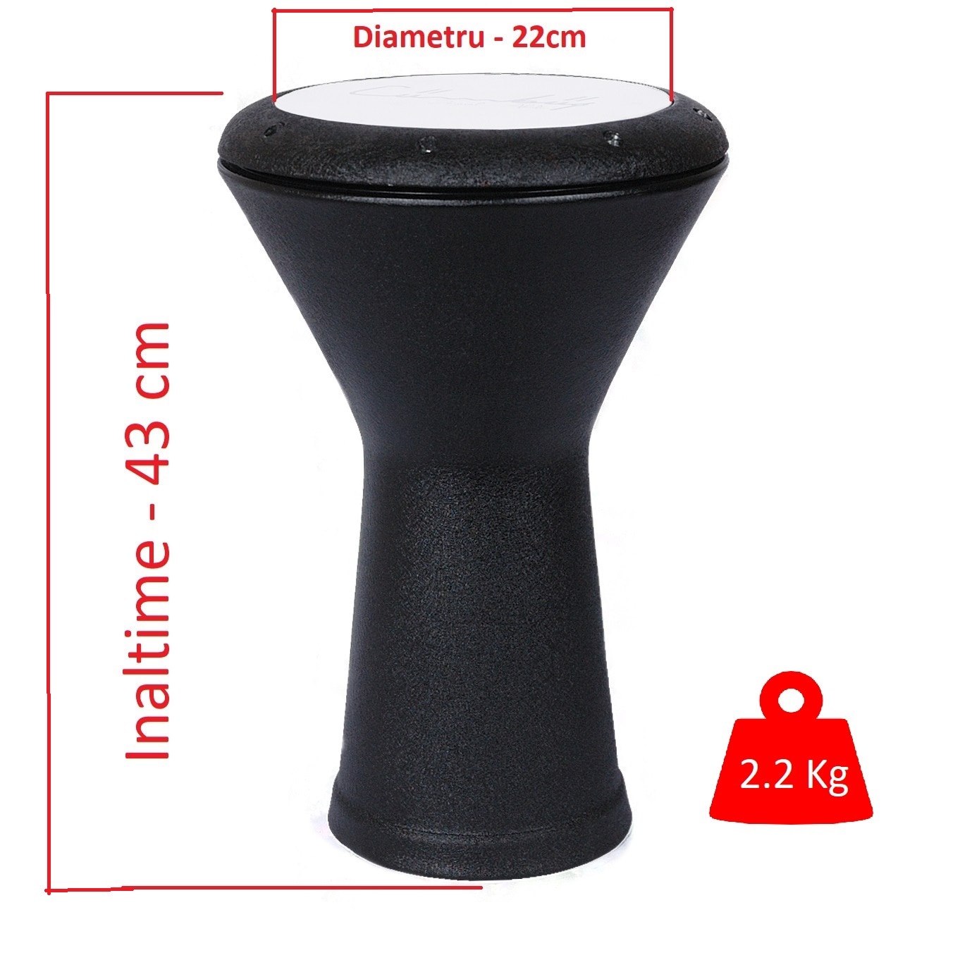 Darabana Doumbek ,CUMBUS, RED-43 ,Diametrul membranei de 22 cm-8 ...
