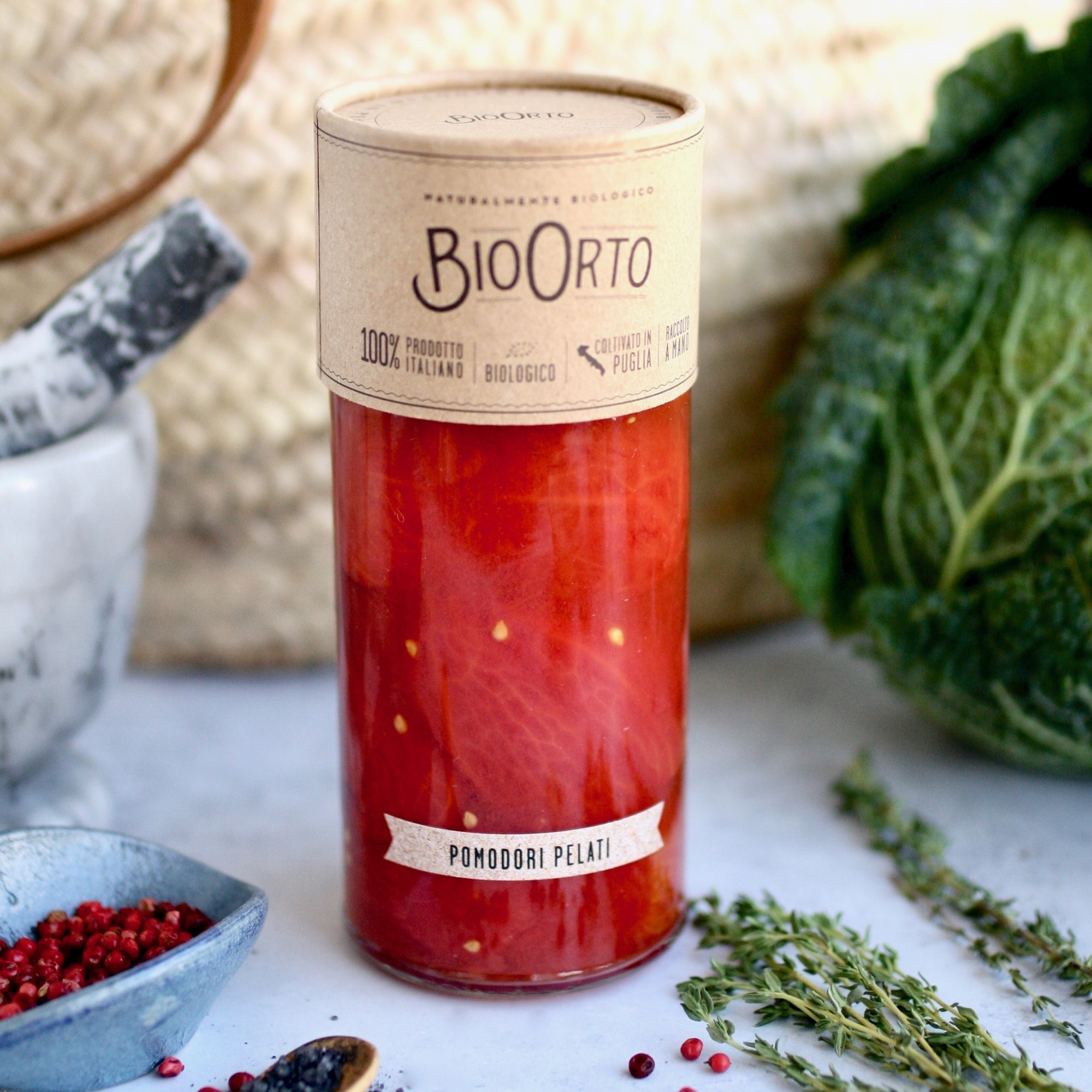 Rosii decojite bio conservate in apa BioOrto, 580 gr - eMAG.ro