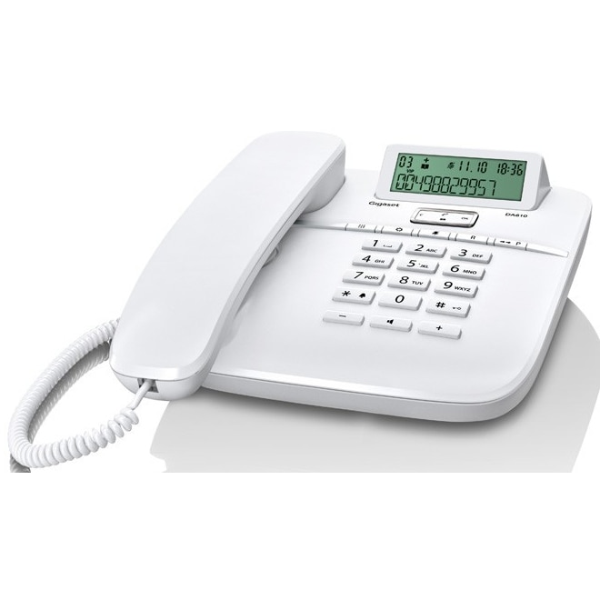 Telefon fix cu fir Gigaset DA610, Display, Alb - eMAG.ro