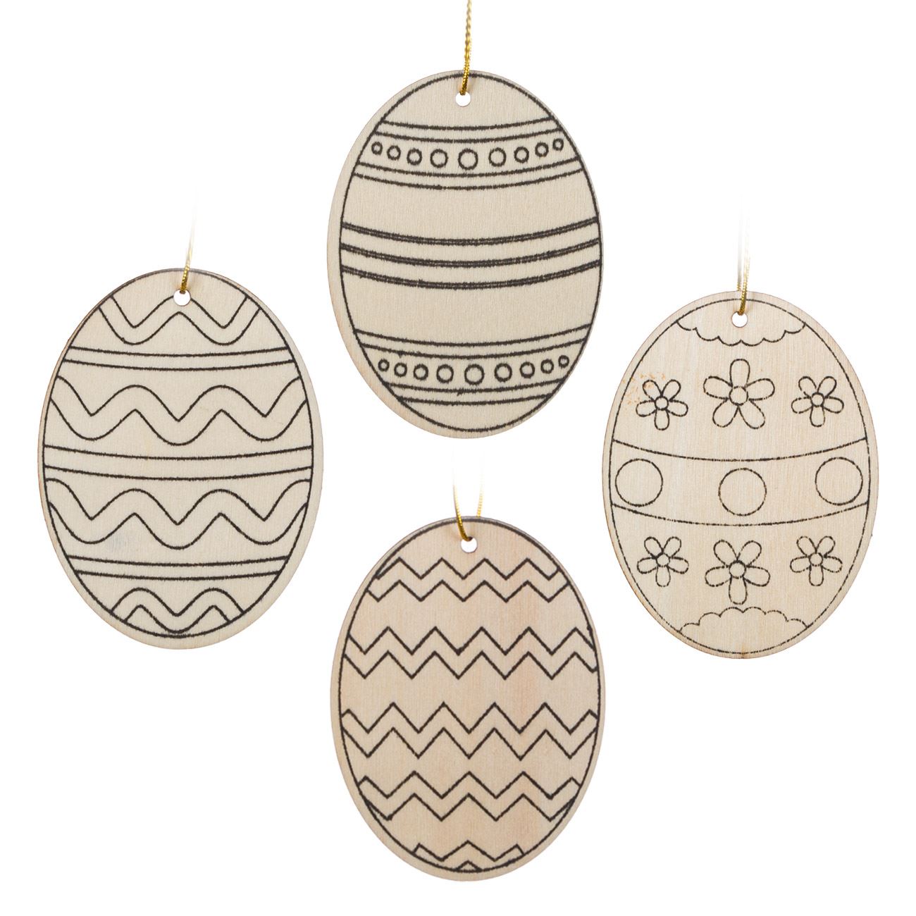 Set 4 oua de lemn de vopsit pentru Paste, DecorCasa - eMAG.ro