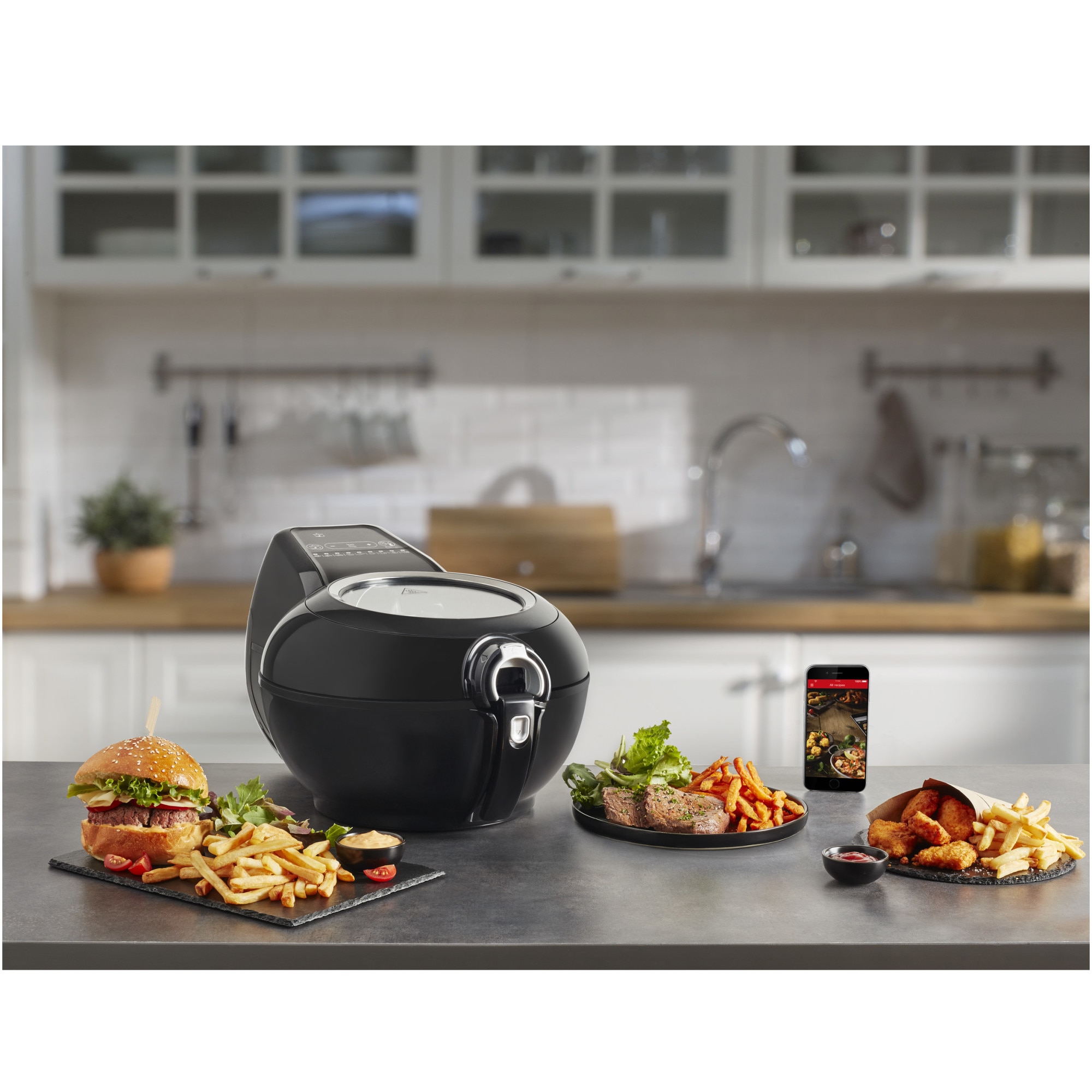 Friteuza cu aer cald Tefal Actifry Genius XL 2in1 YV970815, capacitate alimente 1.7 kg ...