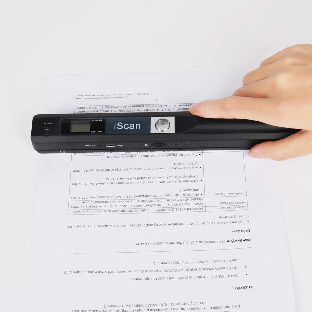 Scanner portabil A4, Iscan, slot SD, PDF/JPG, mini-USB, Negru/Gri - eMAG.ro