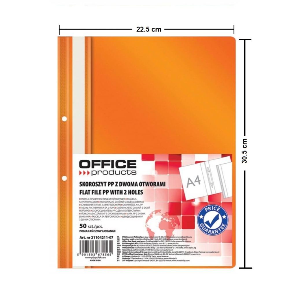 Dosare din Plastic cu Sina si Doua Perforatii, 50 Buc/Set, 225x305 mm ...