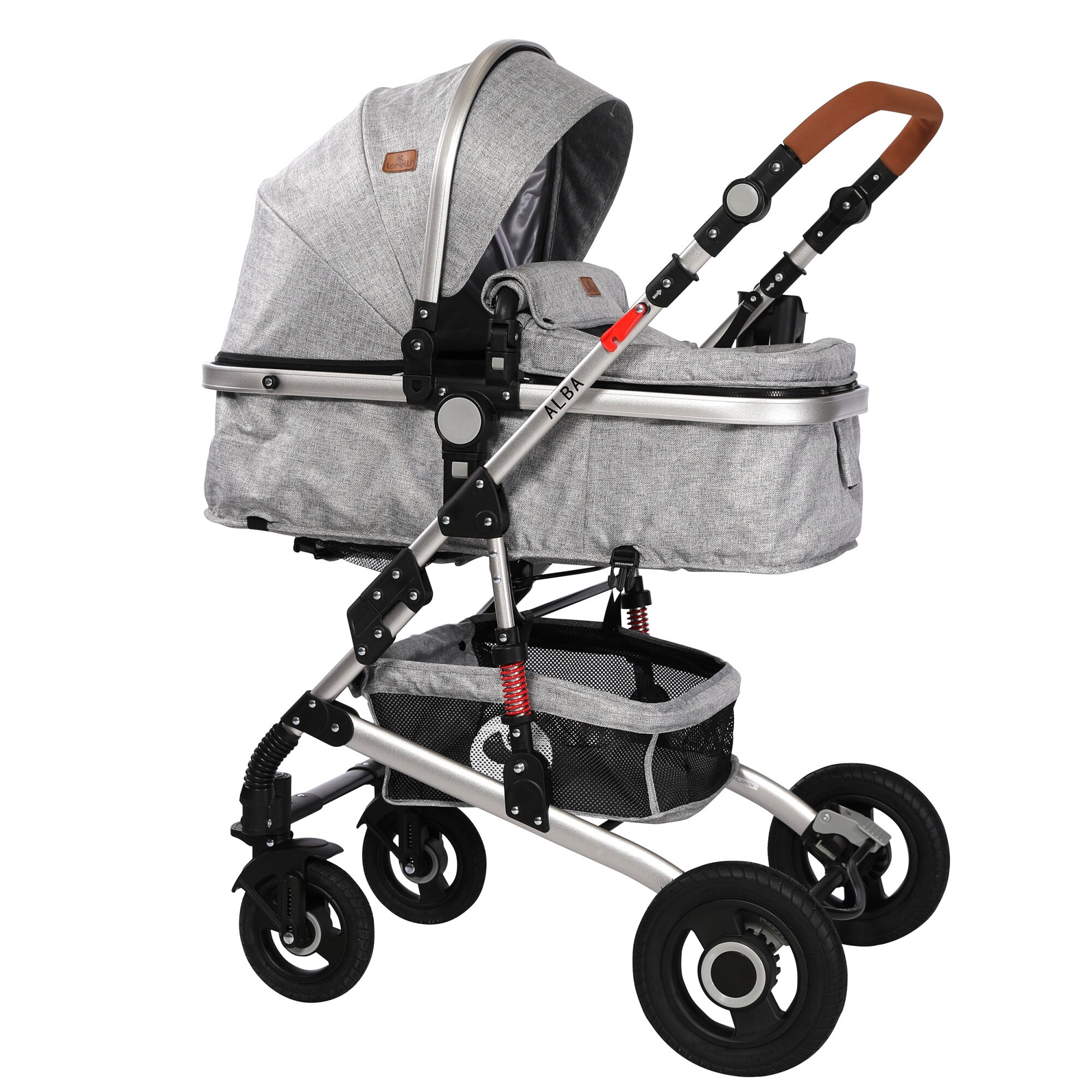 Детска количка 3 IN 1 LORELLI Alba, Light Grey, Сива - eMAG.bg