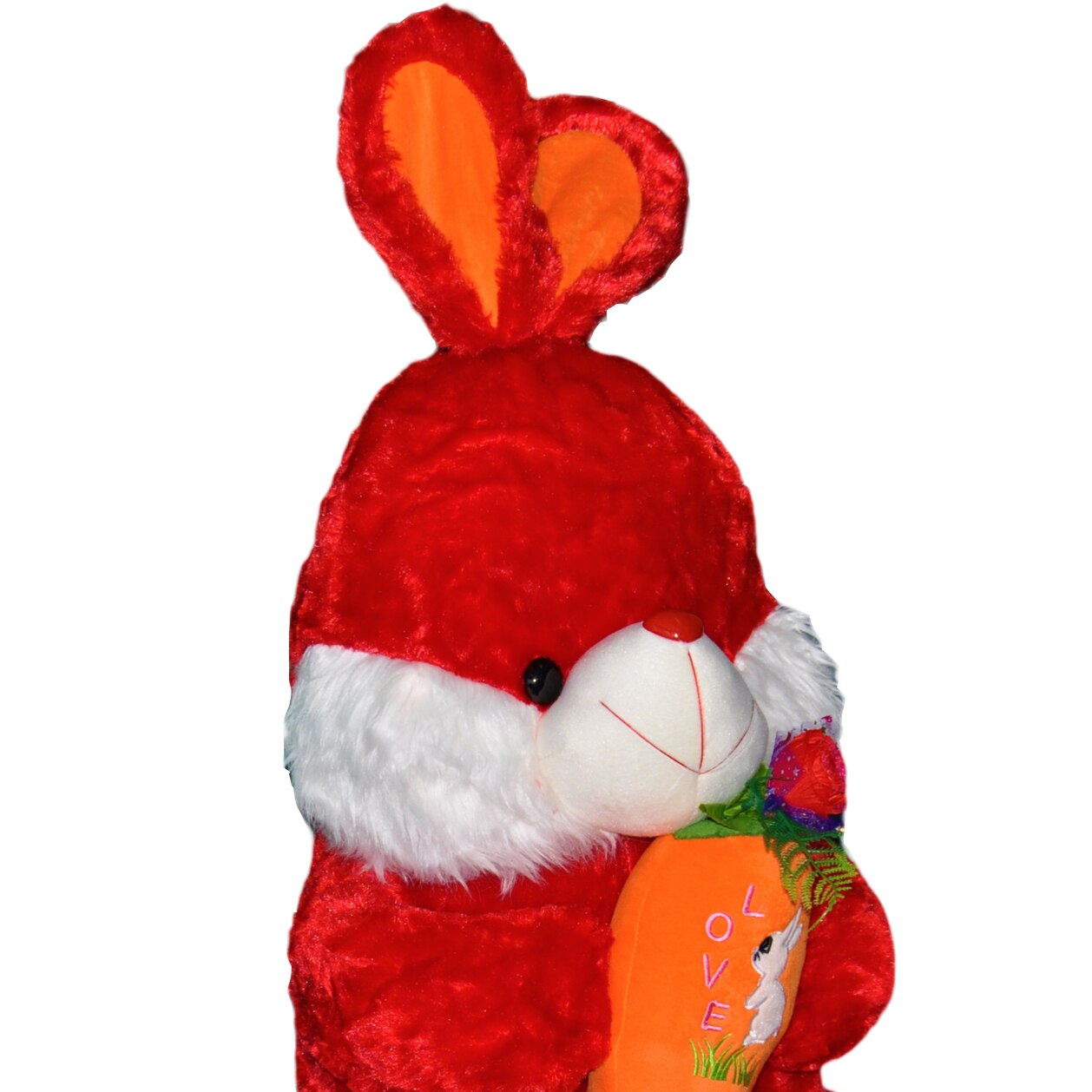 Iepure de plus, Gigant, 100 cm, Rosu - eMAG.ro