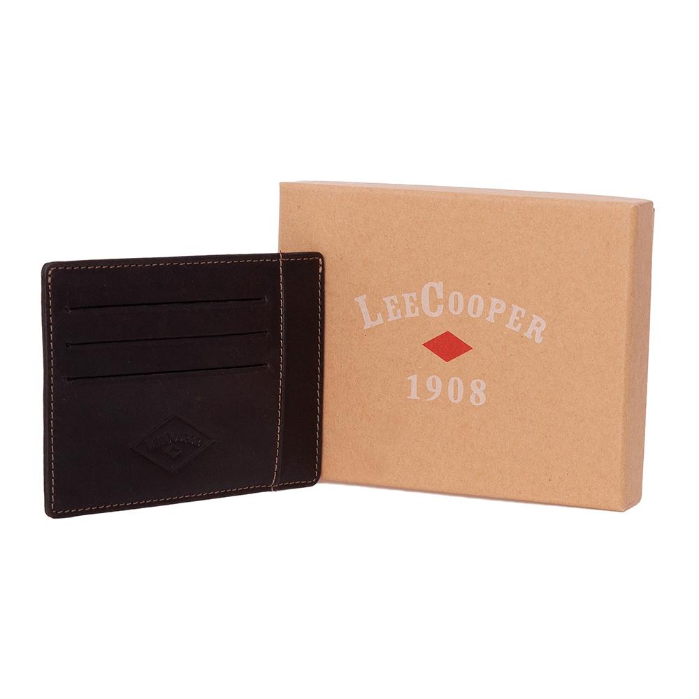 Port card barbati din piele naturala Lee Cooper EF-POB004, Negru - eMAG.ro