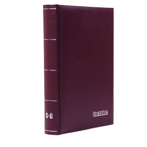 Clasor Star Collect, A4 pentru timbre, 30 file negre, coperta visinie ...