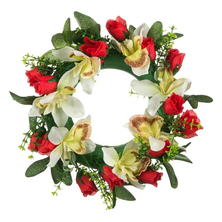 Coronita cu flori multicolore de Paste, 28 cm - eMAG.ro