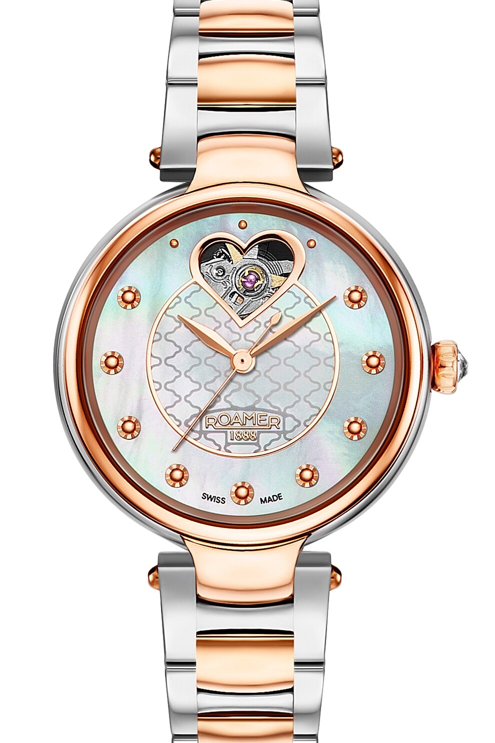 Roamer of Switzerland, Ceas automatic din otel inoxidabil, Auriu rose ...