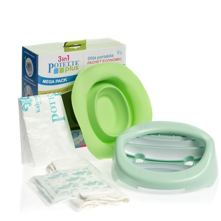 Pachet economic vernil Potette Plus: olita portabila + liner ...