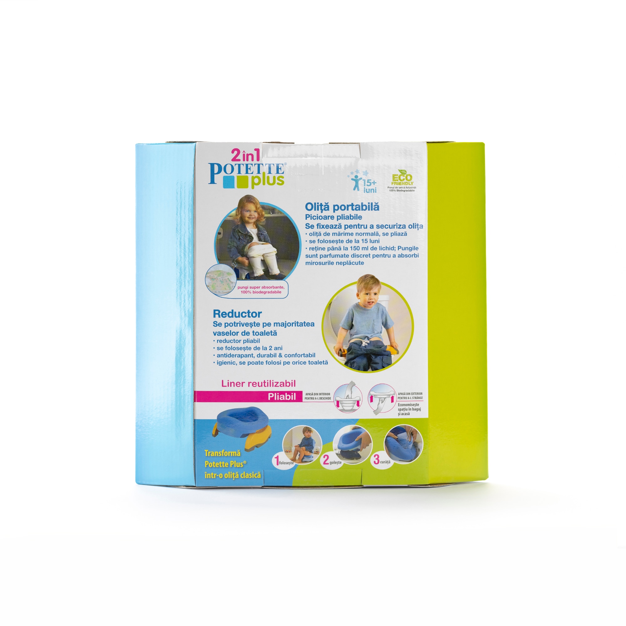 Pachet economic vernil Potette Plus: olita portabila + liner ...