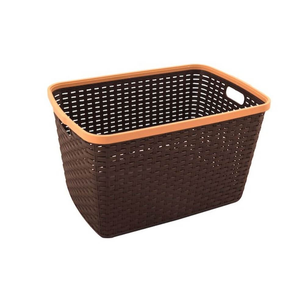 Cos pentru Rufe din Plastic, 47x34x26 cm, Capacitate 30L, Culoare Maro ...