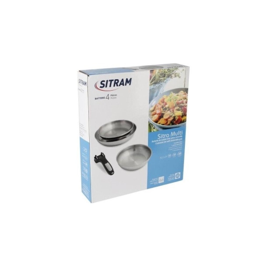 Set 3 tigai inox, cu maner, Sitram, 20/24/28 cm - eMAG.ro