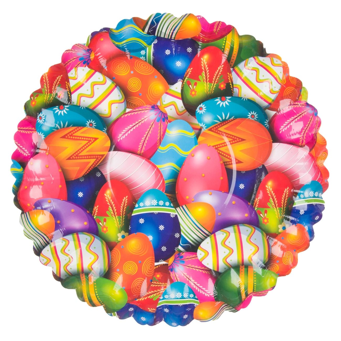 Set 5 farfurii cu imprimeu oua colorate de Paste, OEM, 22 cm - eMAG.ro