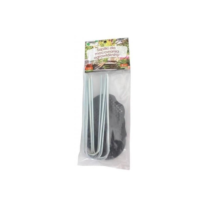 Cui tip U, fixare folii, furtune, cu rozeta plastic, set 6 buc, 15 cm ...