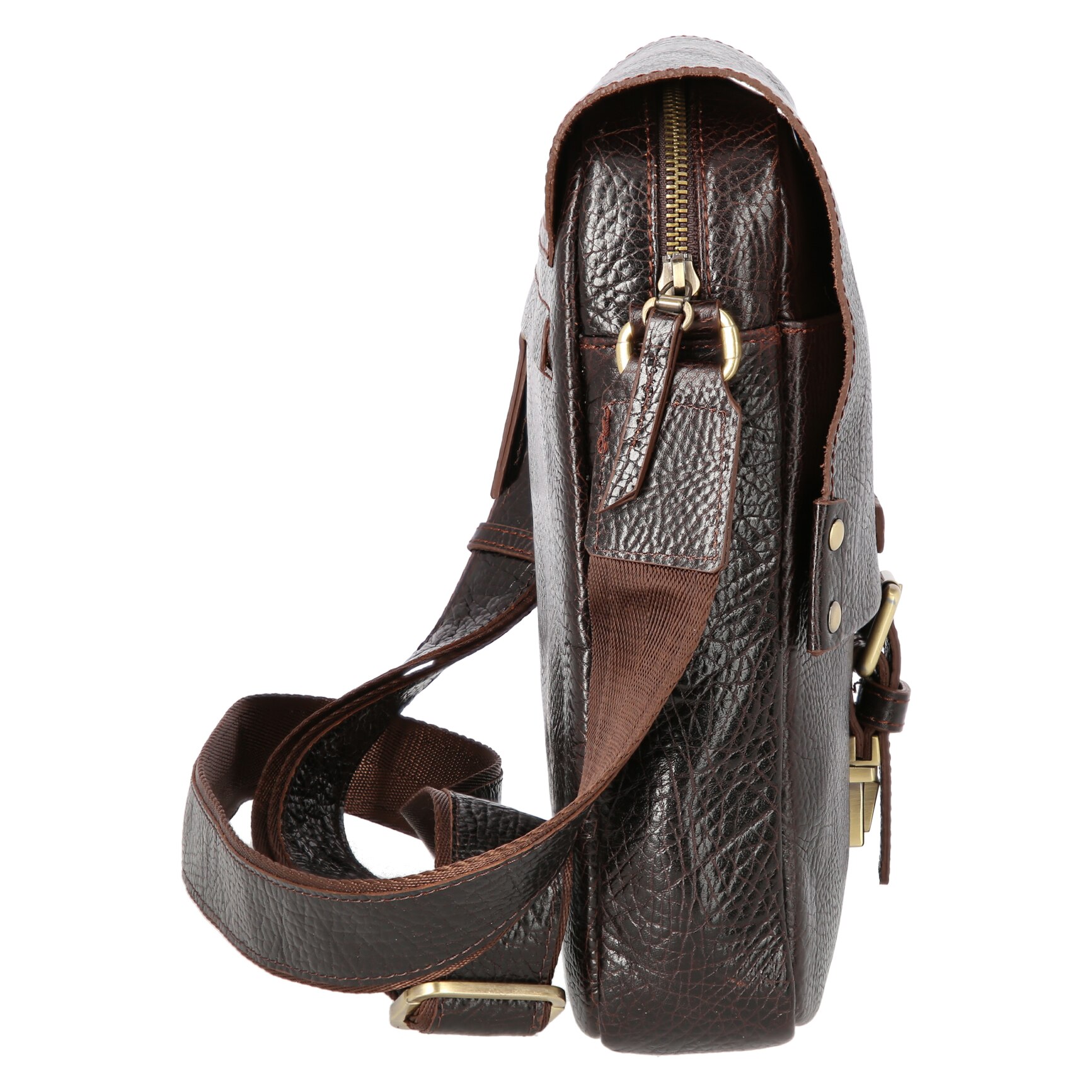 Borseta tip geanta de umar, din piele naturala maro, model 5130 ...