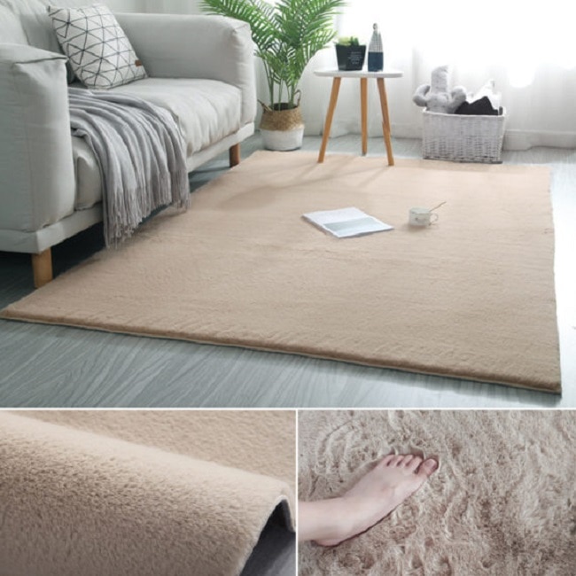 Covor Rabbit, 80x150 cm, Poliester, Bej - eMAG.ro