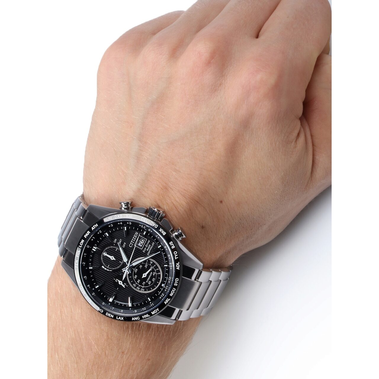 Ceas barbatesc Citizen AT8154-82E Eco Drive Chrono TITAN 42mm 10ATM ...