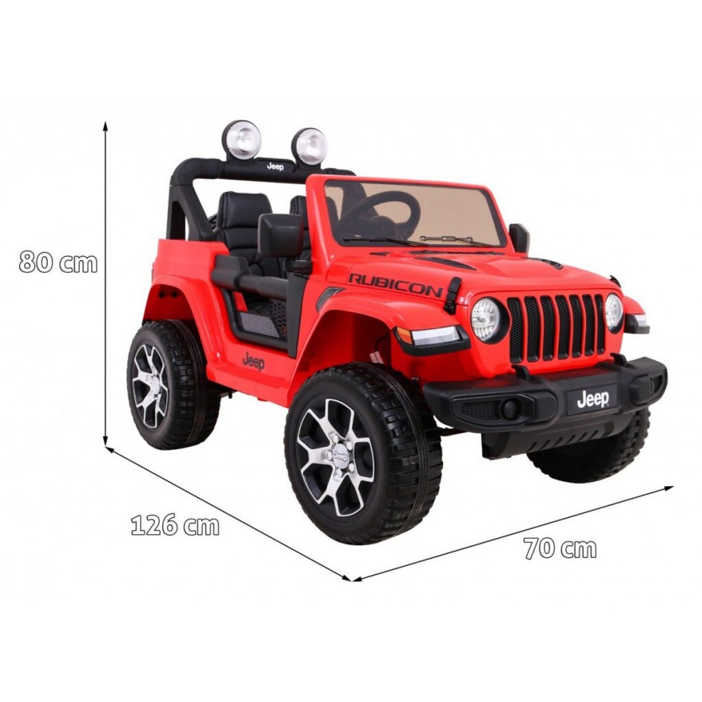 Masina cu baterie, Ramiz, Model Jeep Wrangler Rubicon, Rosu - eMAG.ro