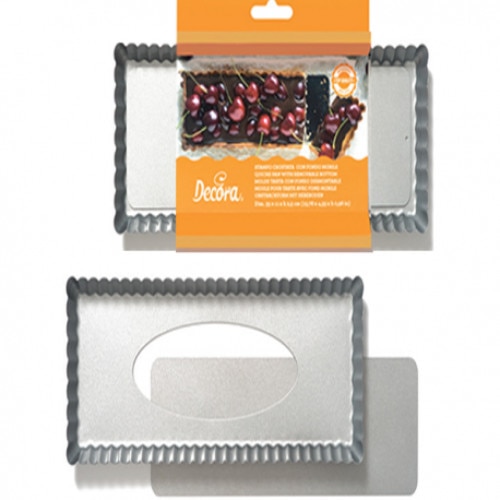 Tepsi téglalap alakú tortákhoz, tapadásmentes rozsdamentes acél, Decora ...