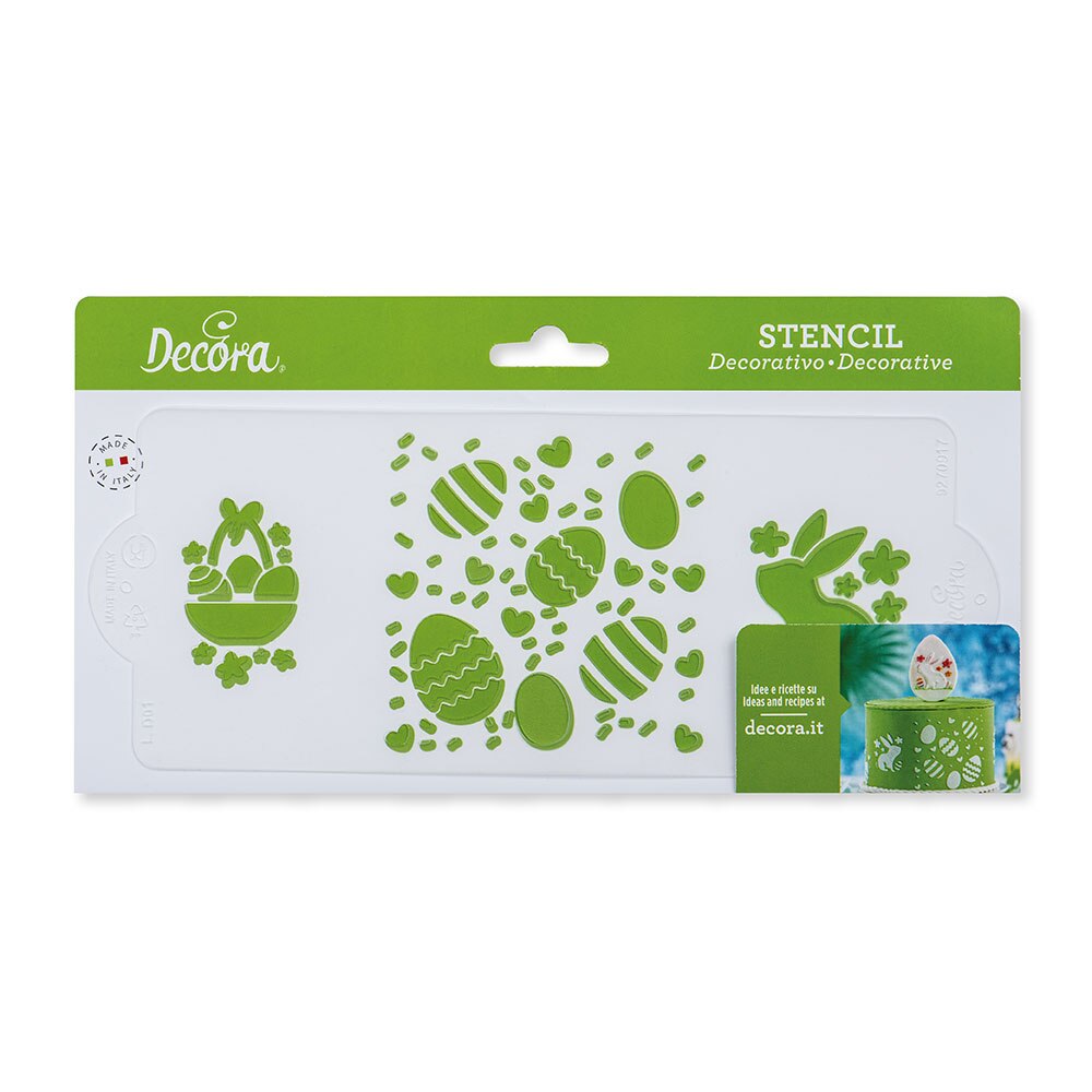 Sablon pentru decorarea deserturilor, iepure si oua, Transparent, 25 ...