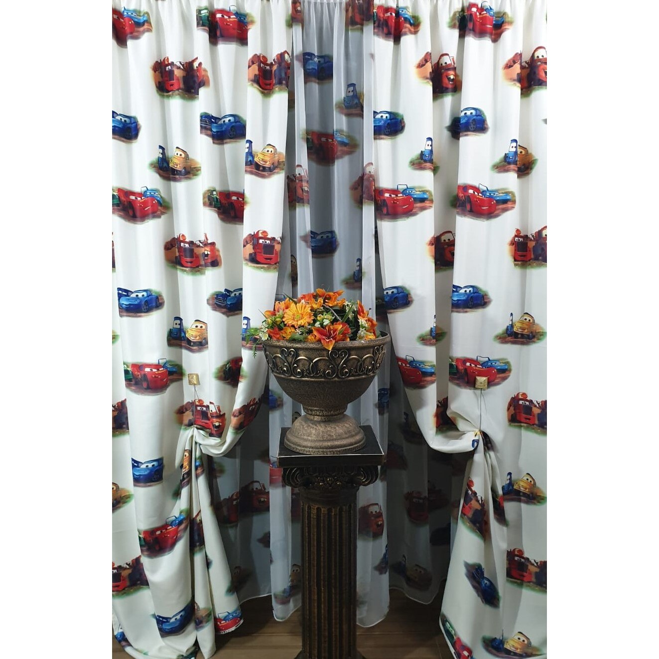Set 2 draperii cu perdea MASTEL pentru copii 2x140x245cm 1x400x245cm ...