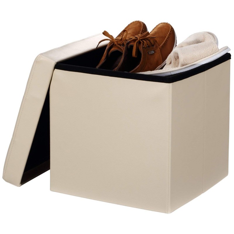 Taburet pliabil cu spatiu de depozitare si sertar, greutate suportata ...