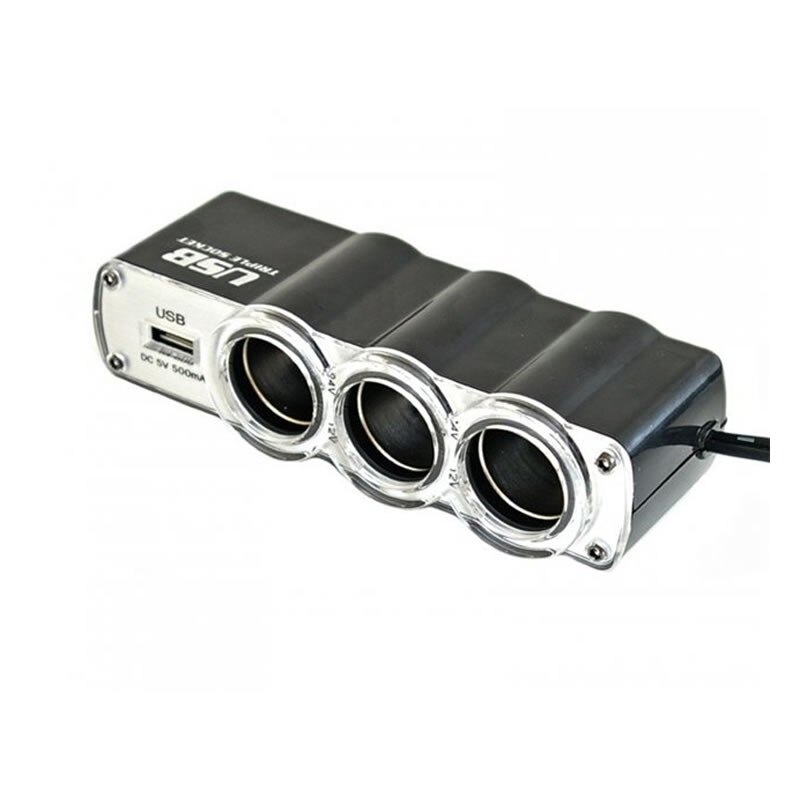 Priza auto, USB, cablu 40 cm, 3 iesiri - eMAG.ro