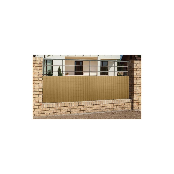 Paravan pentru balcon, terasa, gard PVC, stil bambus, 1300 g/m2, UV, 3× ...