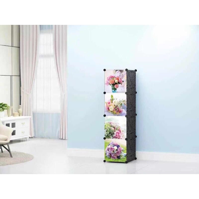 Dulap modular din plastic cu schelet metalic, D3204N, culoare Negru ...